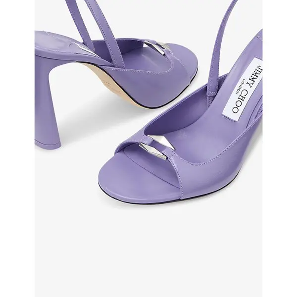 JIMMY CHOO Lev 95 Diamond-link Leather Heeled Sandals