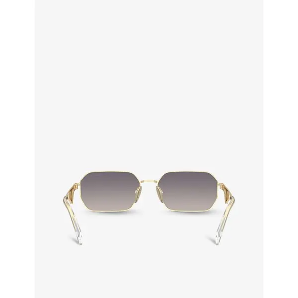 Prada Irregular-frame Metal Sunglasses - Gold