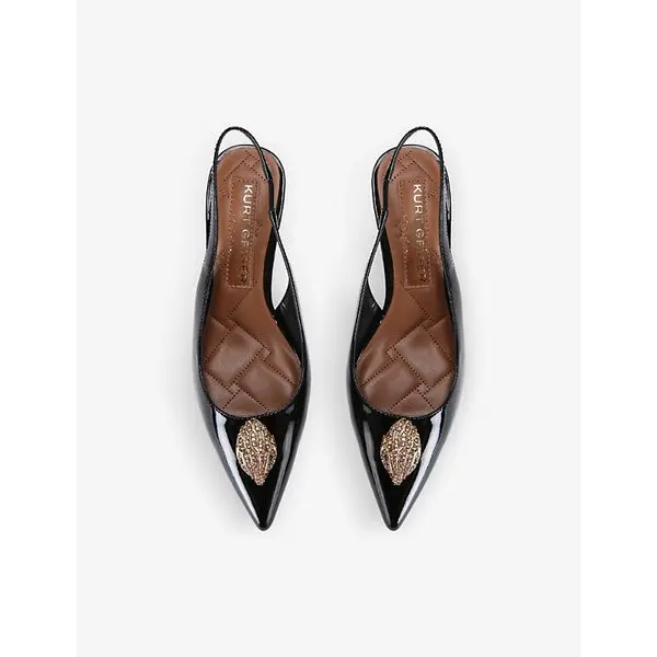 Kurt Geiger Belgravia Crystal-embellished Eagle-head Slingback Sandals - Black