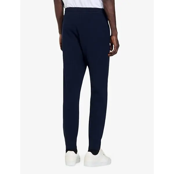 Sandro Logo-patch Regular-fit Stretch-woven Jogging Bottoms - Bleus