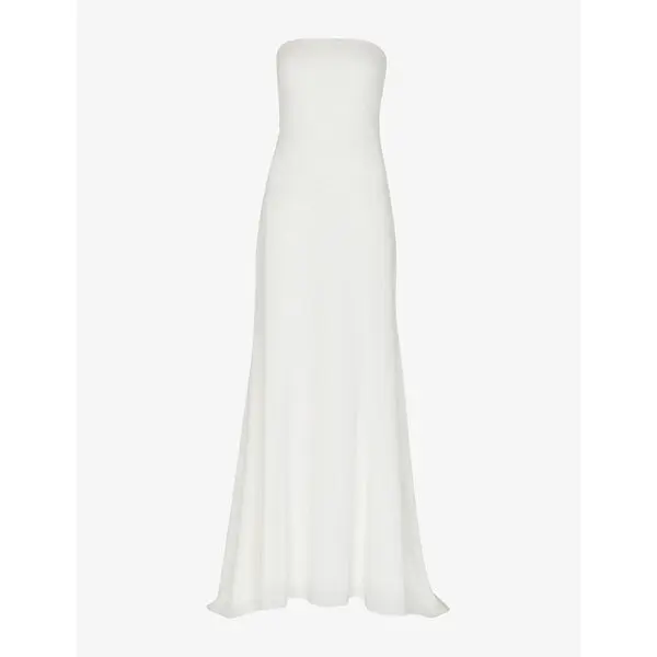 Whistles Ellis Bow-detail Strapless Woven Wedding Dress
