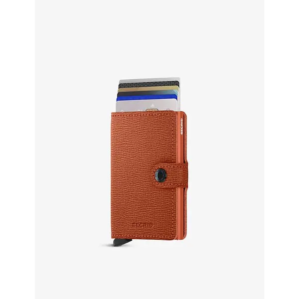 SECRID Miniwallet Crisple Leather And Aluminium Wallet - Mc-pumpkin