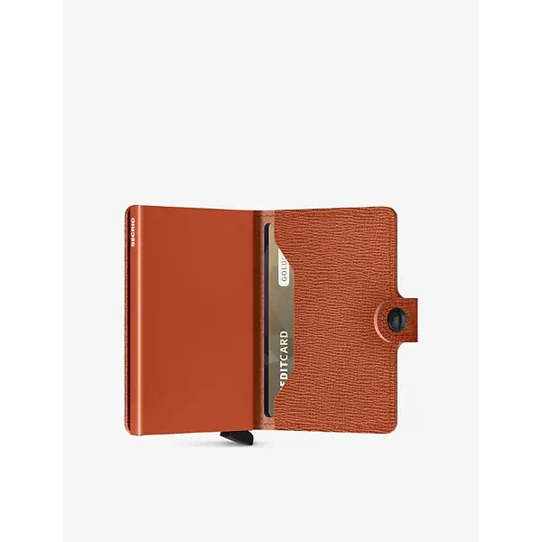 SECRID Miniwallet Crisple Leather And Aluminium Wallet - Mc-pumpkin