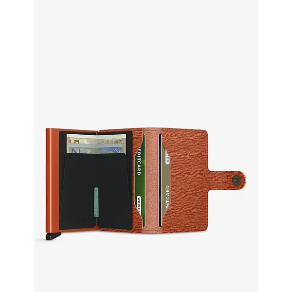SECRID Miniwallet Crisple Leather And Aluminium Wallet - Mc-pumpkin