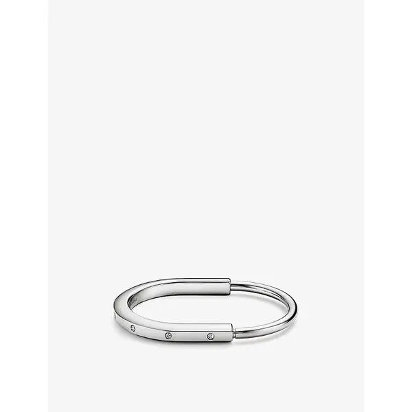 Tiffany & Co. Lock 18ct White-gold Diamond Bangle - White Gold
