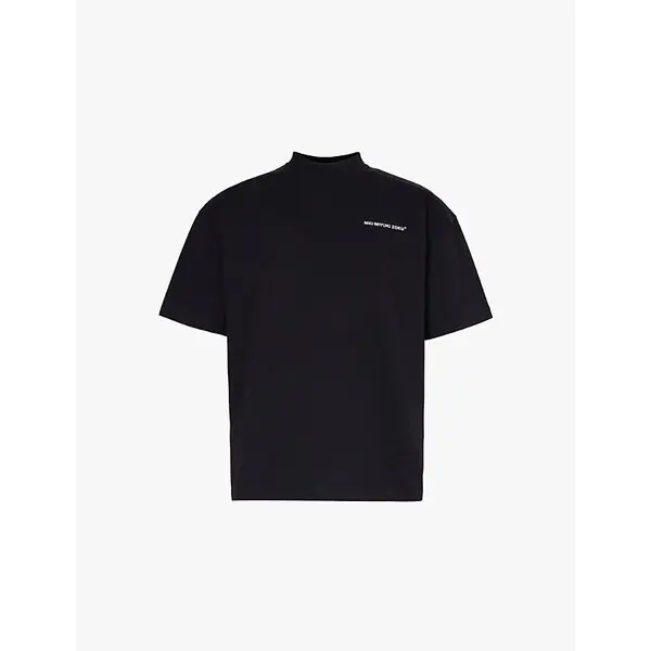 MKI MIYUKI ZOKU Uniform Branded-print Cotton-jersey T-shirt - Black