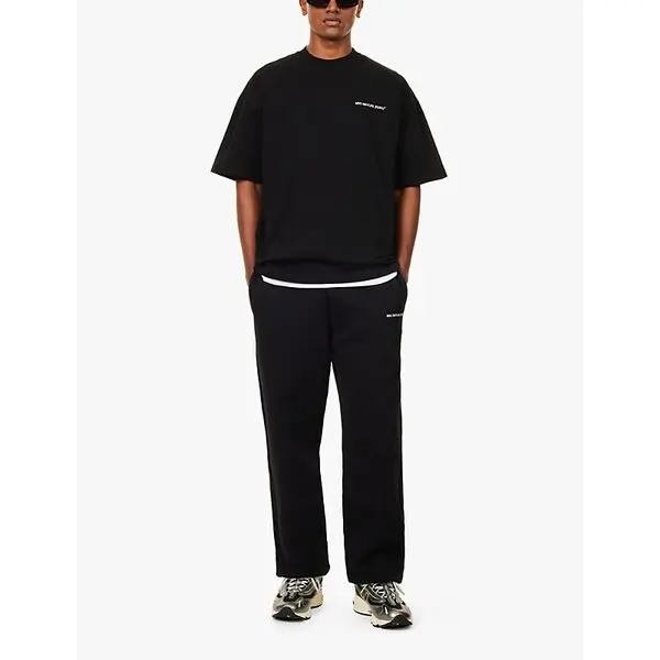 MKI MIYUKI ZOKU Uniform Branded-print Cotton-jersey T-shirt - Black