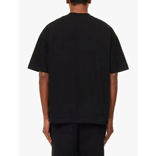 MKI MIYUKI ZOKU Uniform Branded-print Cotton-jersey T-shirt - Black