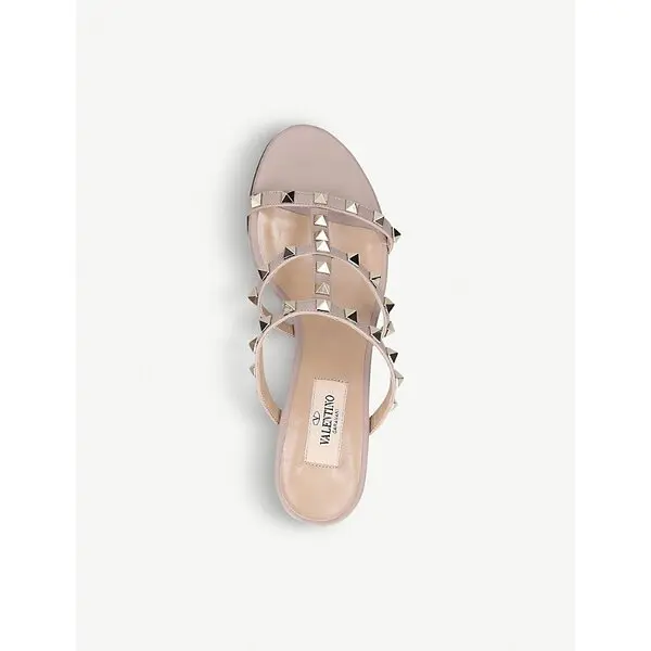 Valentino Garavani Rockstud Leather Sandals - Champagne