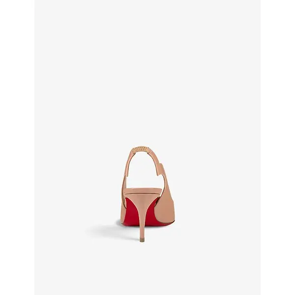 CHRISTIAN LOUBOUTIN Hot Chick 70 Patent-leather Slingback Sandals - Nude