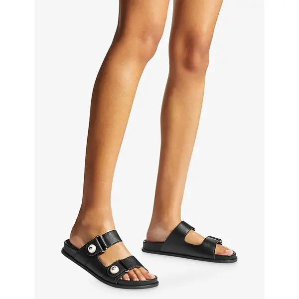 JIMMY CHOO Fayence Pearl-embellished Leather Sandals - Black