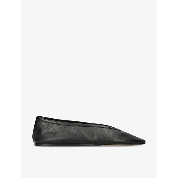 Le Monde Beryl Luna Pointed-toe Leather Pumps - Black