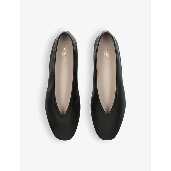 Le Monde Beryl Luna Pointed-toe Leather Pumps - Black