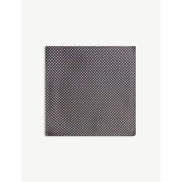 Eton Polka-dot Silk Pocket Square - Black