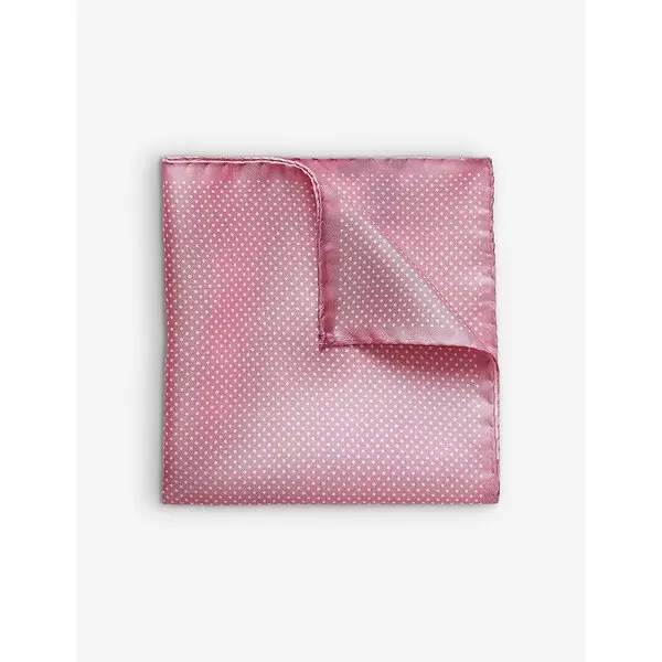 Eton Polka-dot Silk Pocket Square - Pink