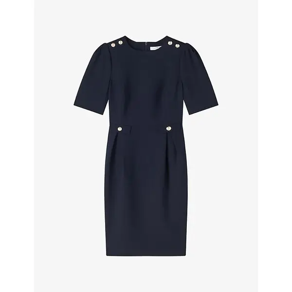 LK BENNETT Blu-vy Marjorie Shift Crepe Knee-length Dress
