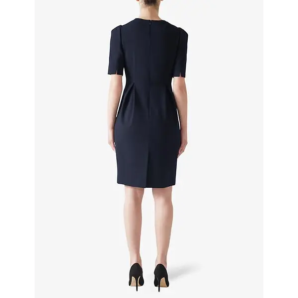 LK BENNETT Blu-vy Marjorie Shift Crepe Knee-length Dress