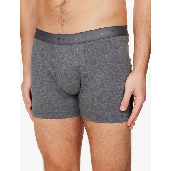 Falke Tonal Waistband Pack Of Two Stretch-cotton Boxers Xxl - Dark Grey