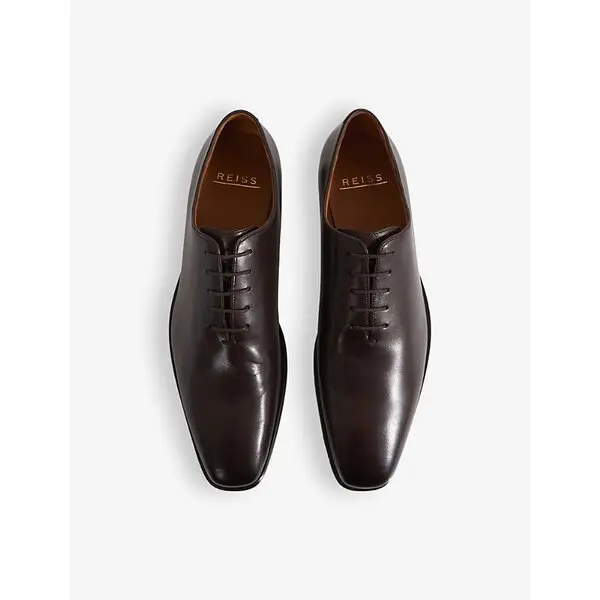 REISS Mead Lace-up Formal Leather Shoes - Dark Brown