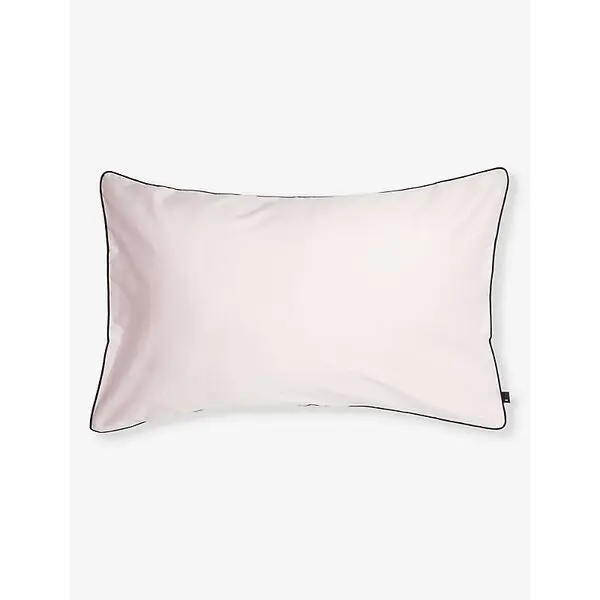 HAY Outline Contrast-trim Cotton Pillowcase 75cm X 50cm - Soft Pink