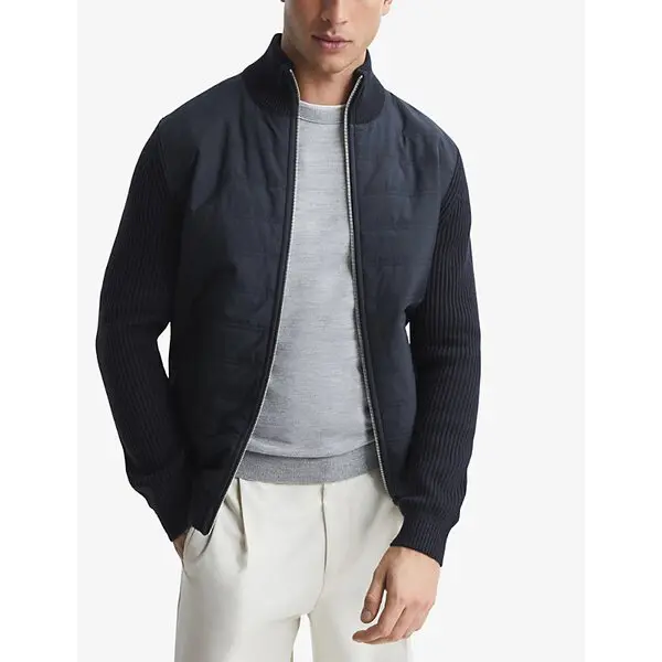 REISS Trainer Crewneck Stretch-knit Jumper