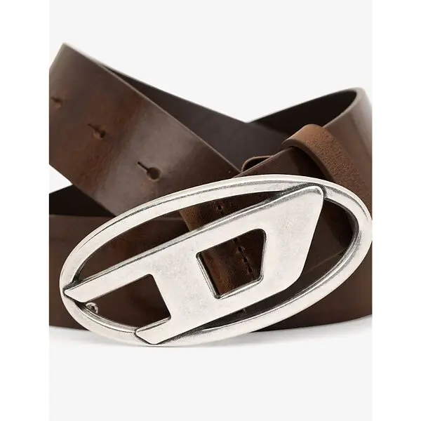 DIESEL® B-1dr Logo-buckle Leather Belt - T2348