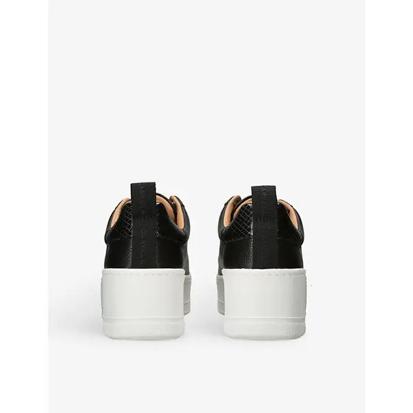 Carvela Connected Laceless Platform Leather Sneakers - Black