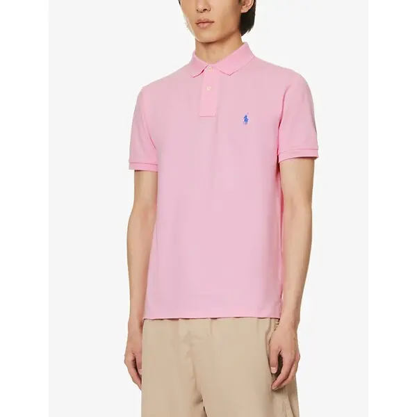 Polo Ralph Lauren Short-sleeved Logo-embroidered Custom-fit Cotton-piqué Polo Shirt - Carmel Pink