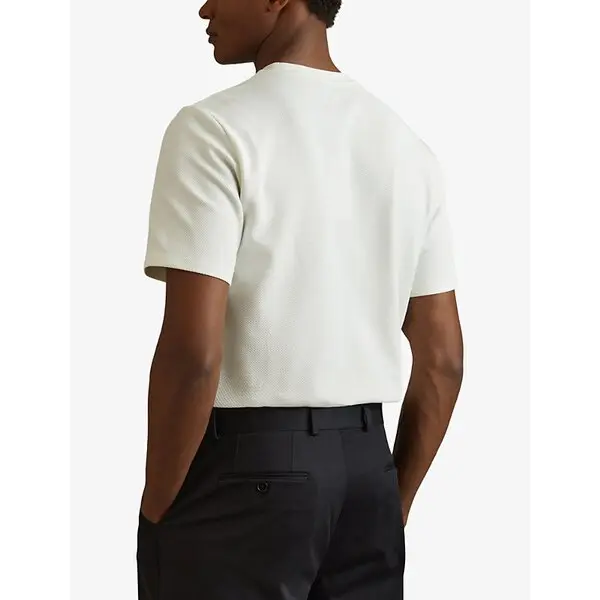 REISS Wick Textured Stretch-woven T-shirt - Off White