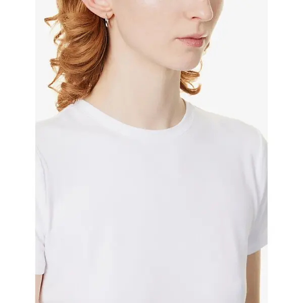 Good American Round-neck Stretch-cotton T-shirt - White001
