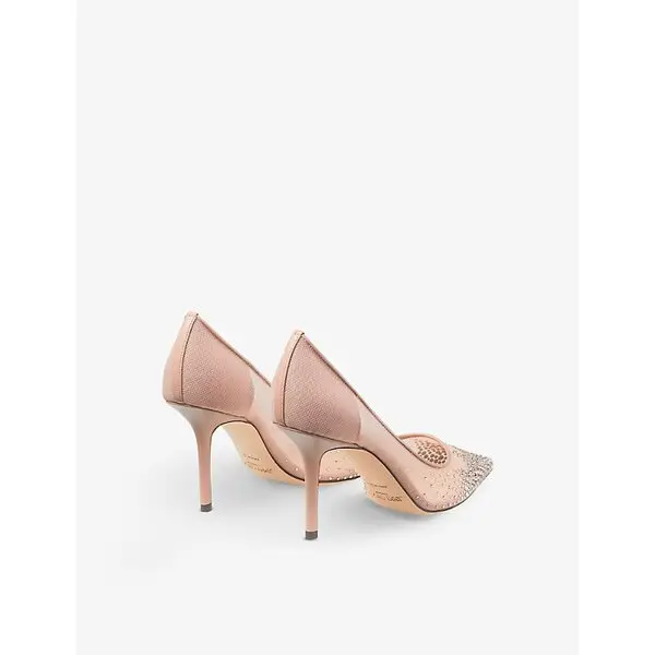 JIMMY CHOO Love 85 Crystal-embellished Mesh Heeled Courts - Ballet Pink