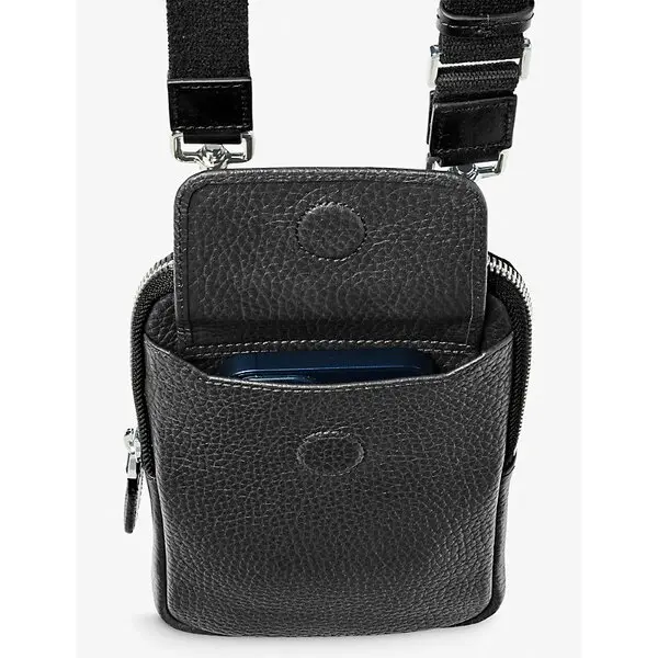ASPINAL OF LONDON Logo-print Grained-leather Crossbody Phone Case