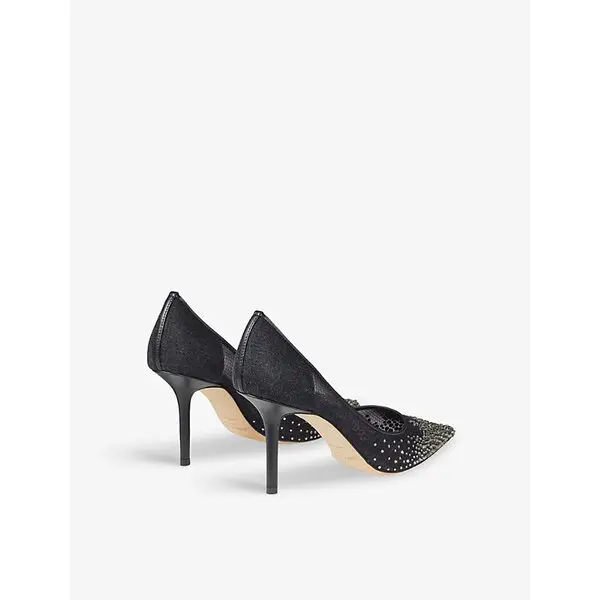 JIMMY CHOO Love 85 Crystal-embellished Mesh Pumps - Black/black