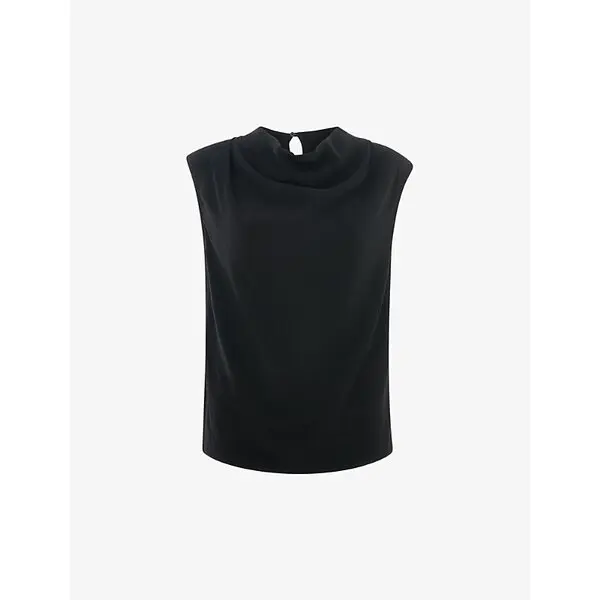 Whistles Cowl-neck Sleeveless Woven Top