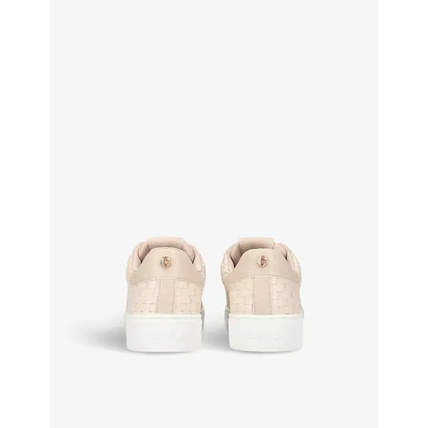 Carvela Faux-leather Woven Low-top Trainers - Taupe