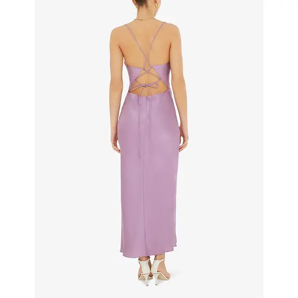 OMNES Riviera Cowl-neck Midi Dress - Violet