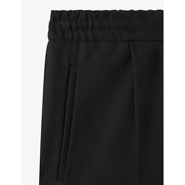 REISS Relaxed-fit Tapered Woven Trousers - Black