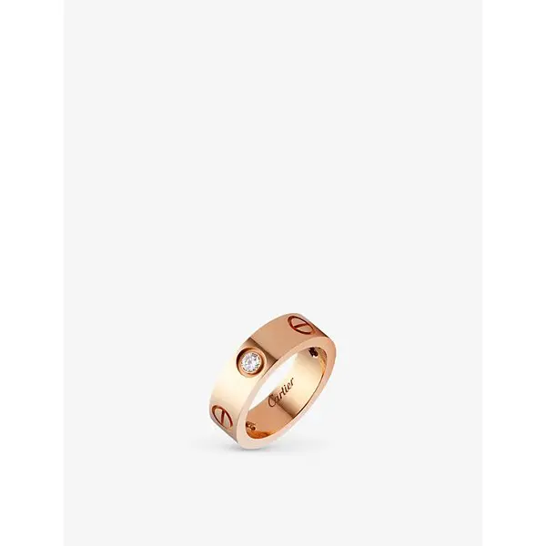 Cartier Love 18ct Rose-gold And 3 Diamonds Ring - One-color