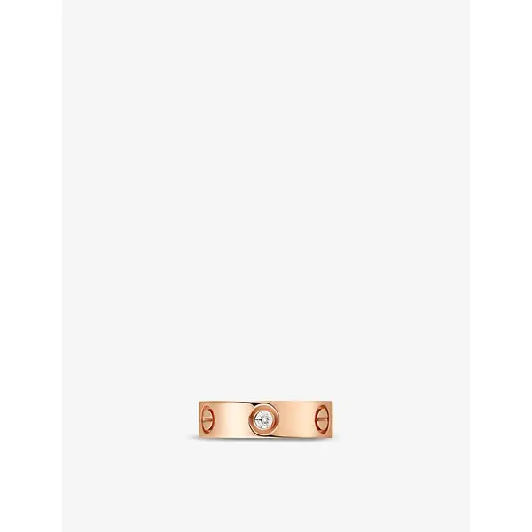 Cartier Love 18ct Rose-gold And 3 Diamonds Ring - One-color