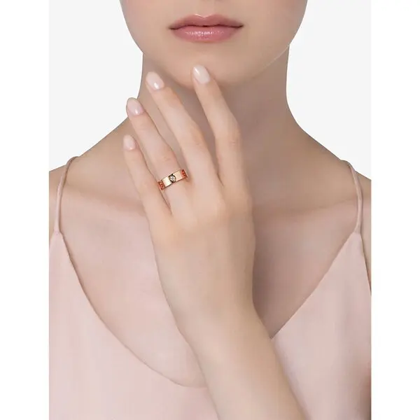 Cartier Love 18ct Rose-gold And 3 Diamonds Ring - One-color