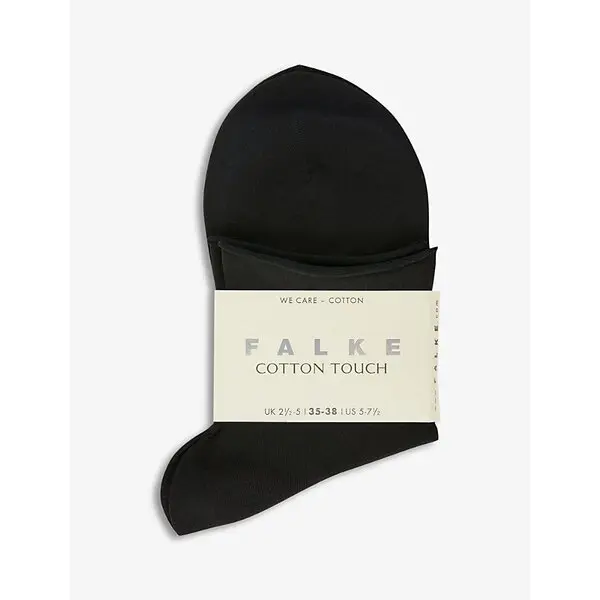 Falke Cotton Touch Rolled-cuff Socks - 3000 Black