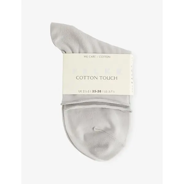 Falke Cotton Touch Rolled-cuff Socks - Silver