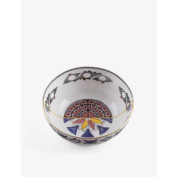 SELETTI Hybrid Tiwanaku Abstract-pattern Bone-china Porcelain Bowl