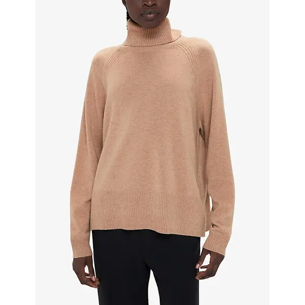 Whistles Relaxed-fit Cashmere Turtleneck Jumper - Tan
