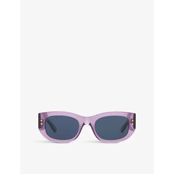 Gucci Gg1215s Rectangle-frame Sunglasses - Purple
