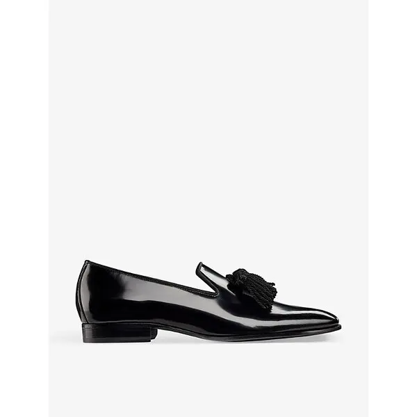 JIMMY CHOO Foxley Tassel Patent-leather Loafers