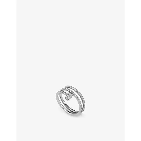 CARTIER Juste Un Clou 18ct White-gold Diamond-paved Double Ring - One-color