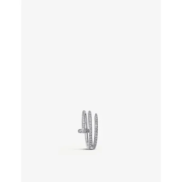 Cartier Juste Un Clou 18ct White-gold Diamond-paved Double Ring