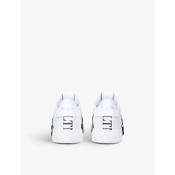 Valentino Garavani Vl7n Logo-strap Leather Low-top Trainers - White/blk