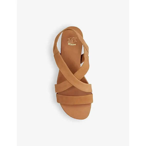 DUNE Landies Crossover-strap Suede Sandals - Camel-nubuck